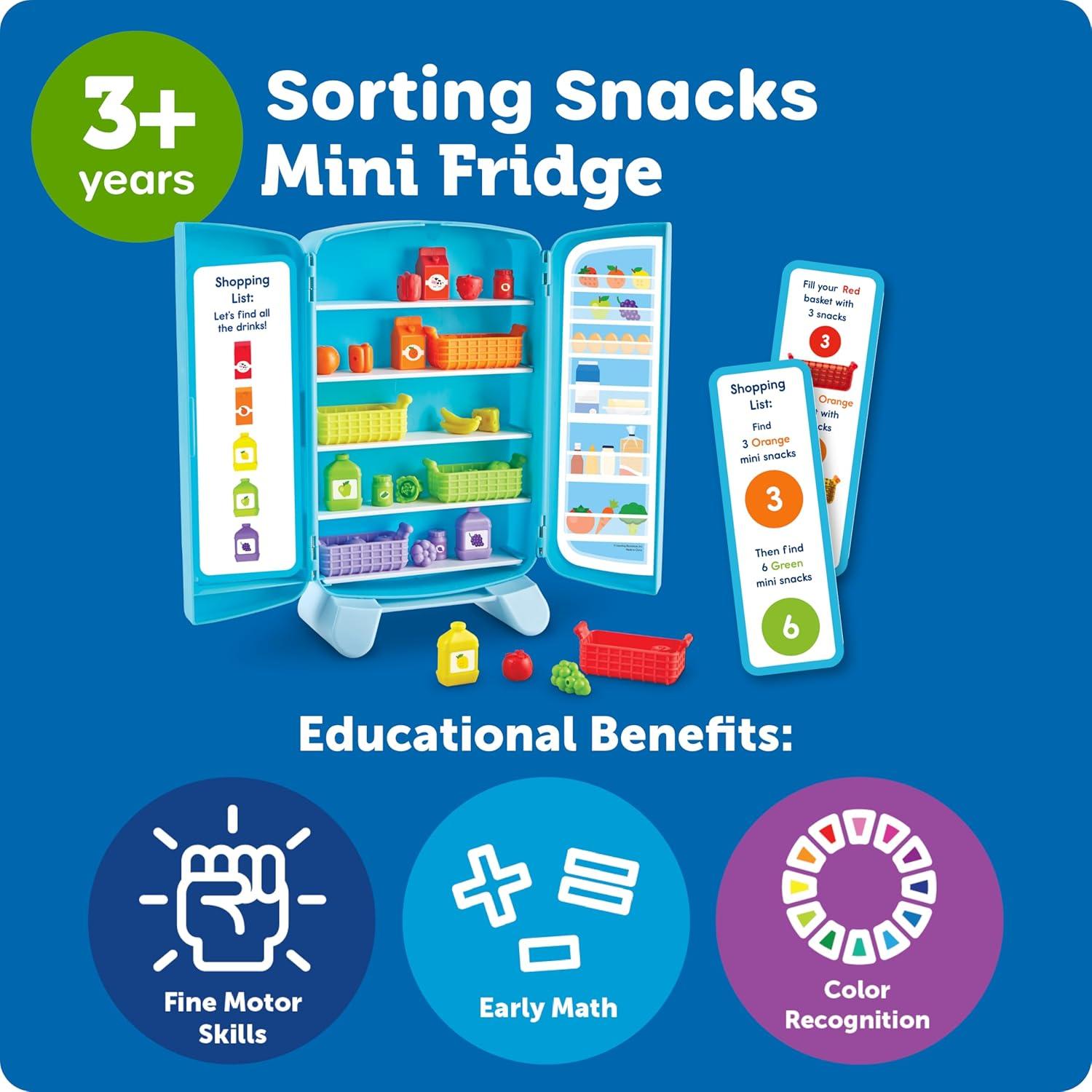 Learning Resources Sorting Snacks Mini Fridge – Play Food, Toddler ...
